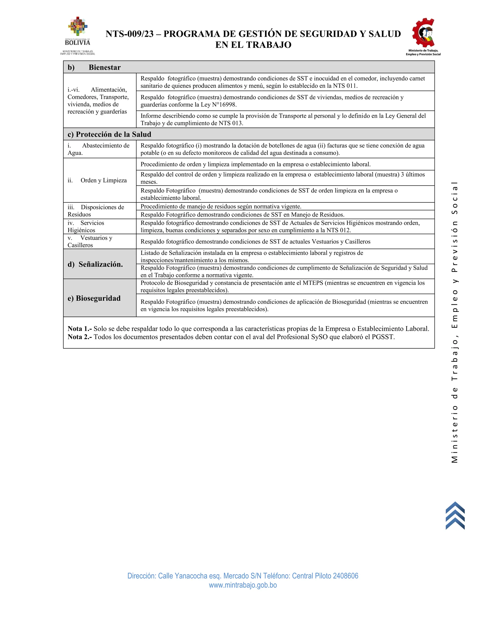 NTS-009.pdf norma boliviana de pgsst version 2023 | PDF