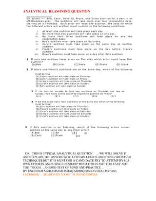 NTS ANALYTICAL REASONING QUESTION | DOC