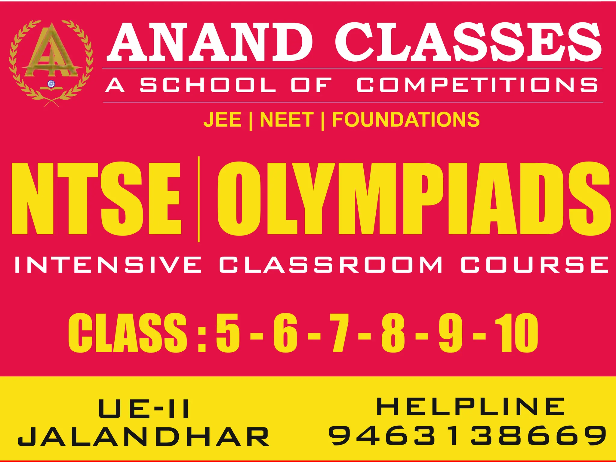 Anand Classes-NTSE Olympiads Foundations NSO RMO Coaching Center In ...