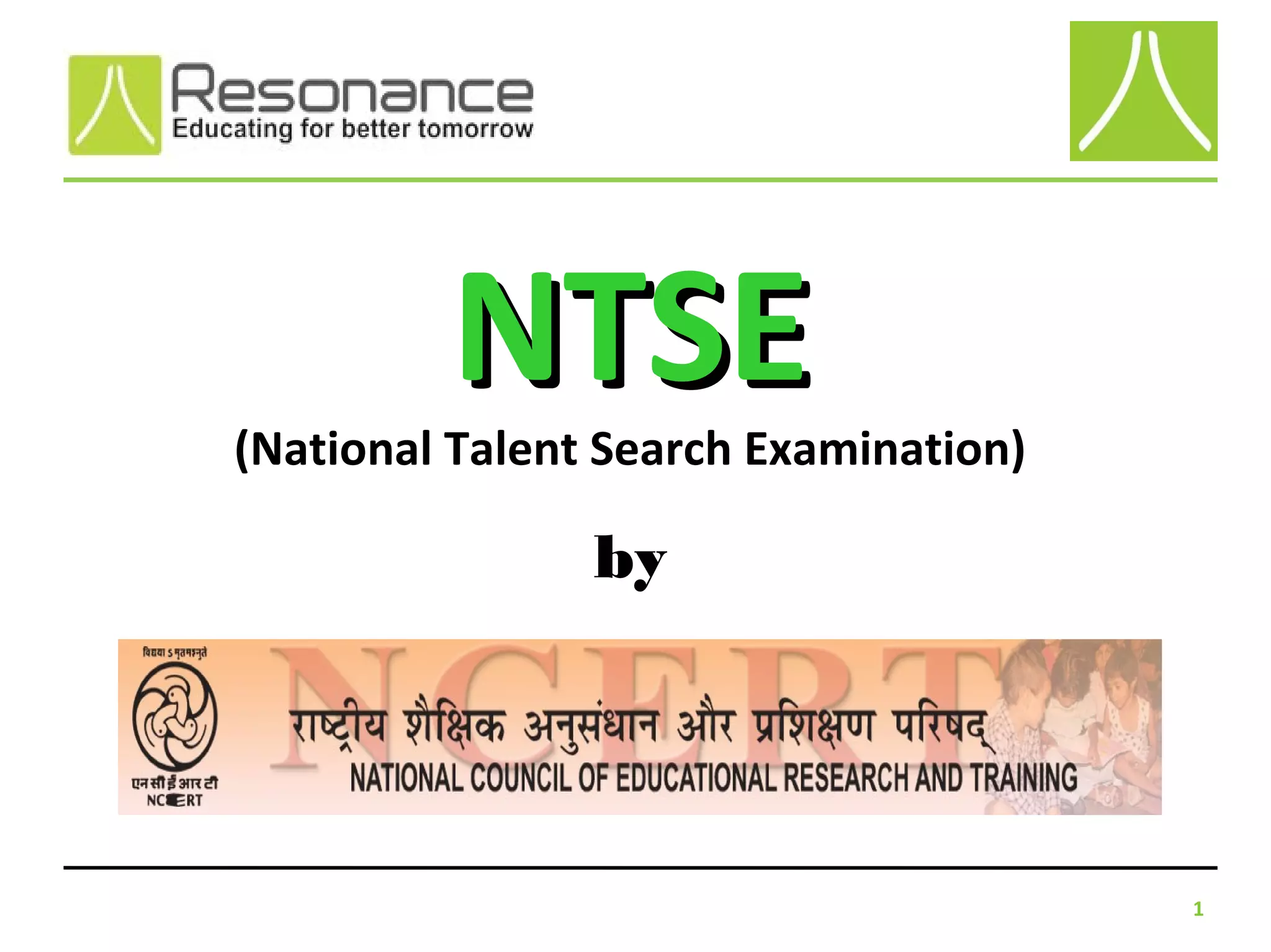 National Talent Search Examination | PPT