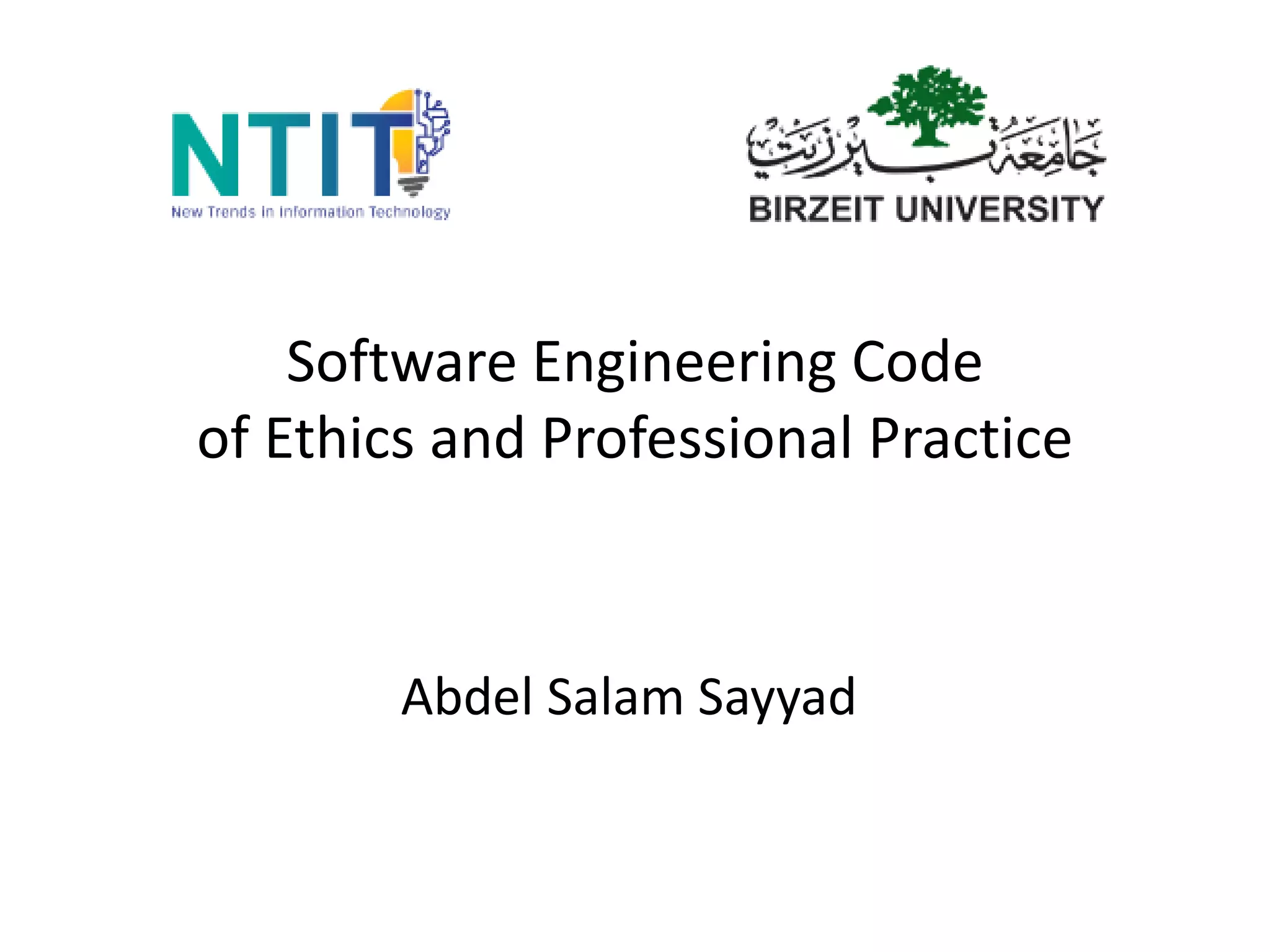 Software Engineering Code of Ethics | PPTX