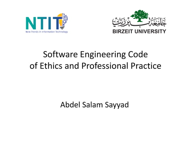Software Engineering Code of Ethics | PPTX
