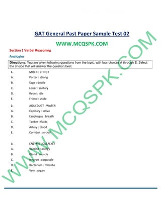 Nts gat general past papers (1) | PDF