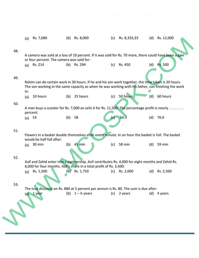 Nts gat general past papers (1) | PDF | Heart and Cardiovascular ...