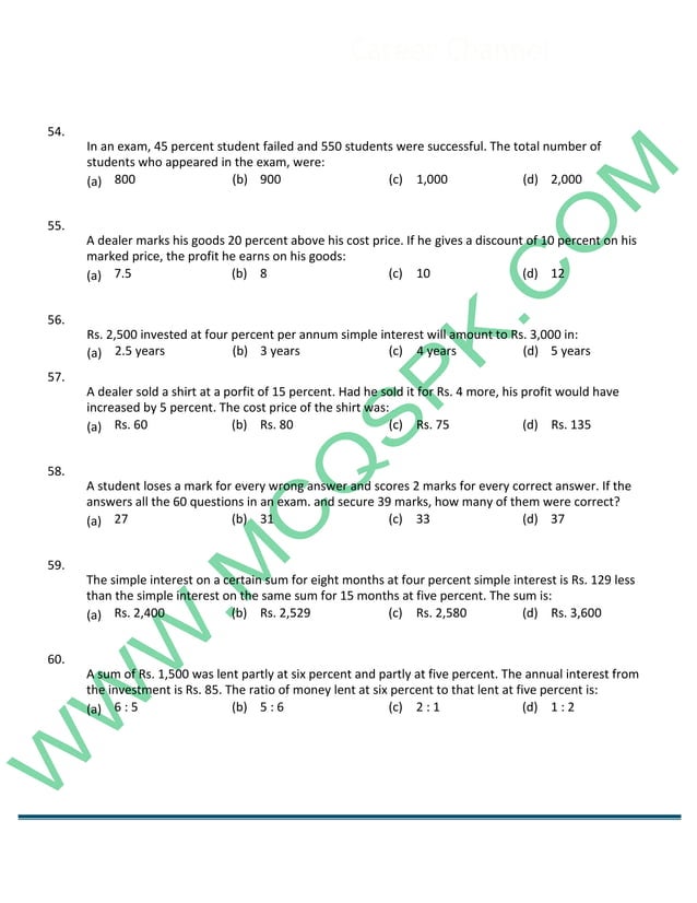 Nts gat general past papers (1) | PDF | Heart and Cardiovascular ...