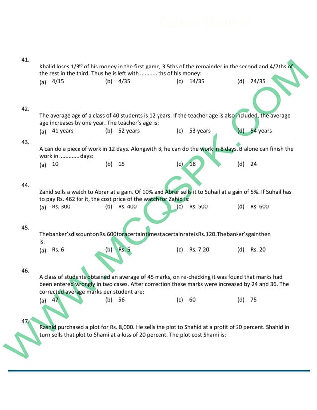Nts gat general past papers (1) | PDF | Heart and Cardiovascular ...