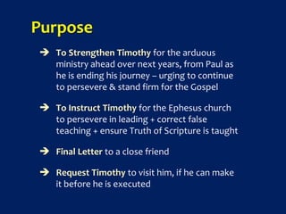 New Testament Survey no.27: Paul - Second Letter to Timothy | PPTX