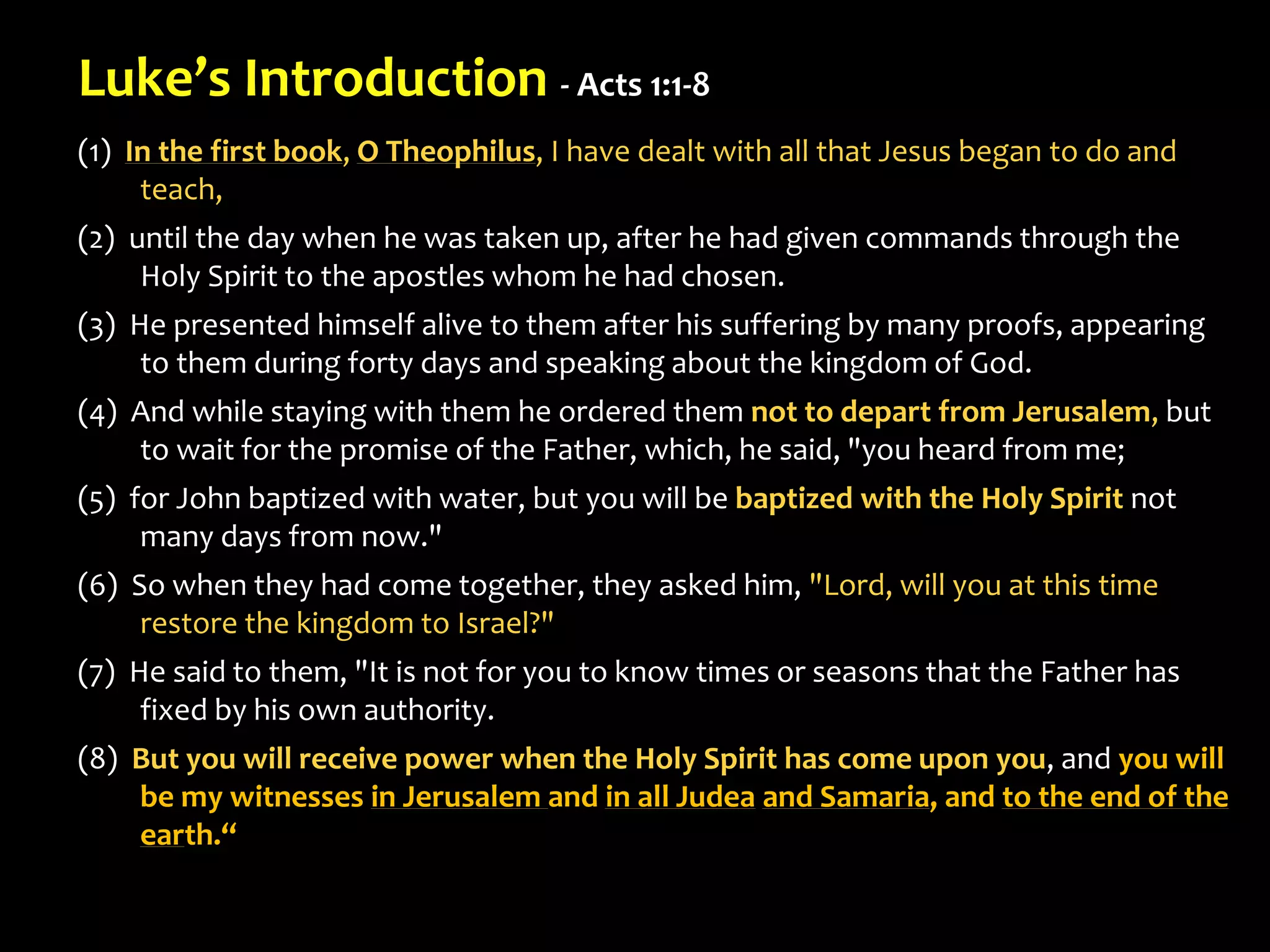 New Testament Survey no.10: Luke - Acts of the Apostles | PPTX