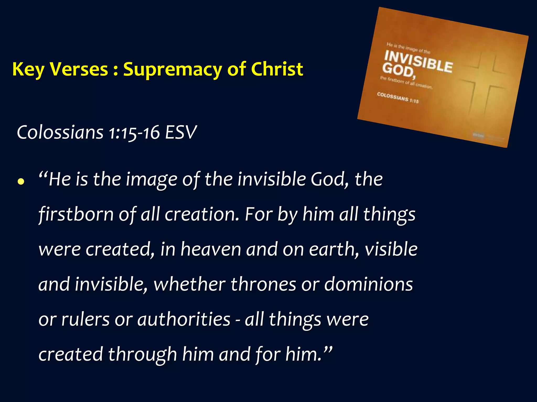 New Testament Survey no.21: Paul - Letter to Colossae | PPTX