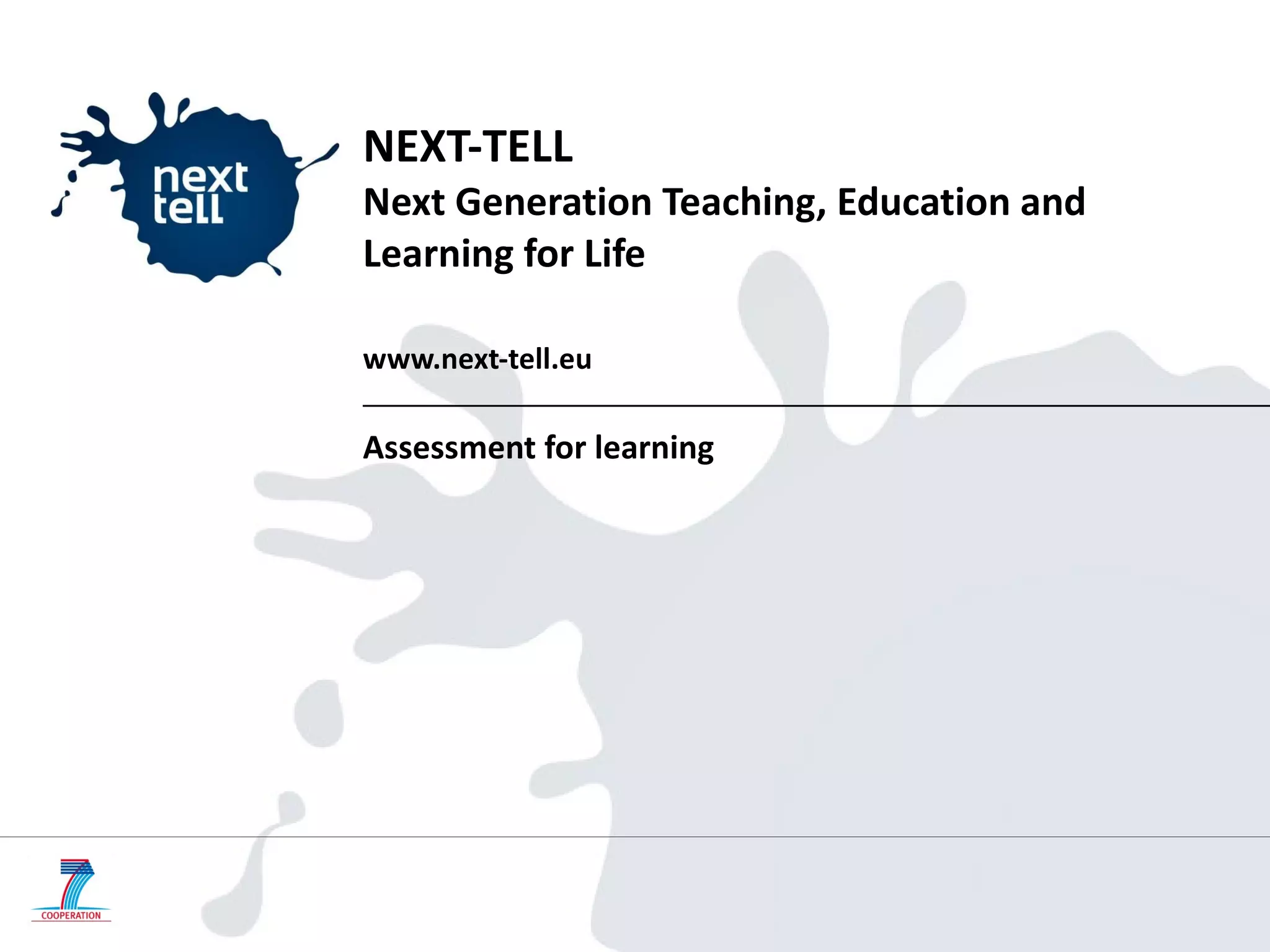 Introduction to NEXT-TELL project for schools | PPT