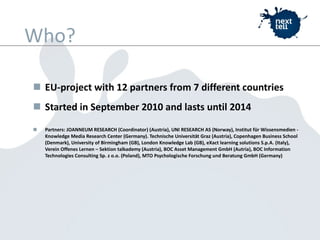 Introduction to NEXT-TELL project for schools | PPT