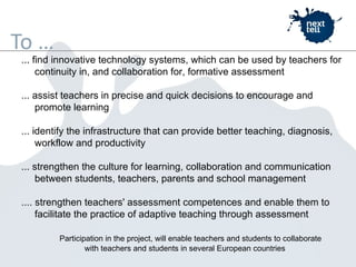 Introduction to NEXT-TELL project for schools | PPT