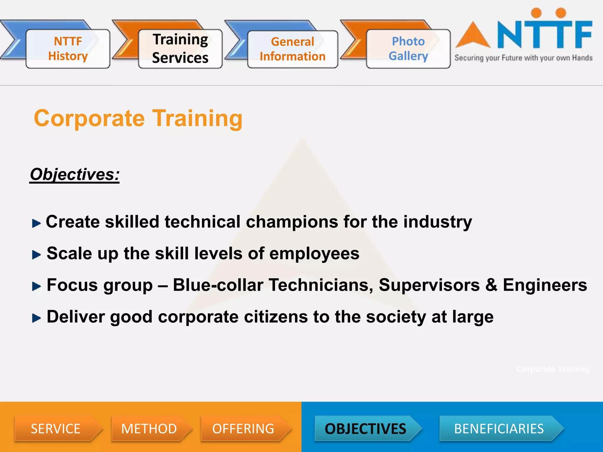 Nttf corporate training presentation | PPTX