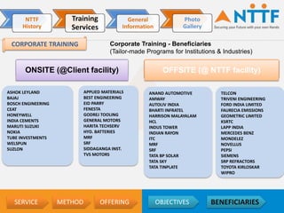 Nttf corporate training presentation | PPTX | Automotive Industry | Industries