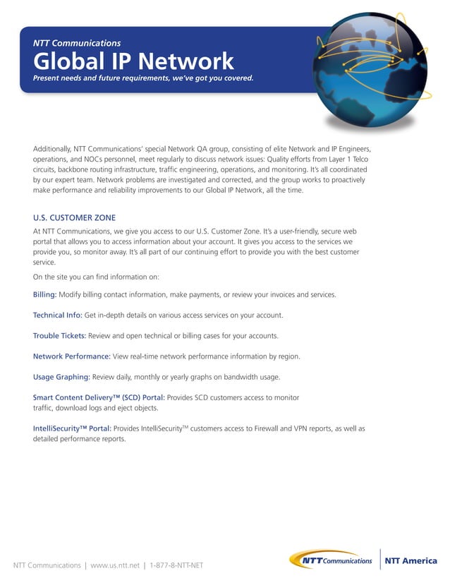 Ntt Global Ip Network Overview | PDF