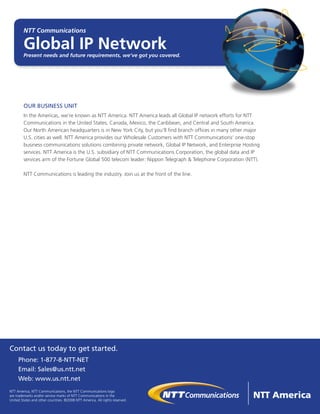 Ntt Global Ip Network Overview | PDF