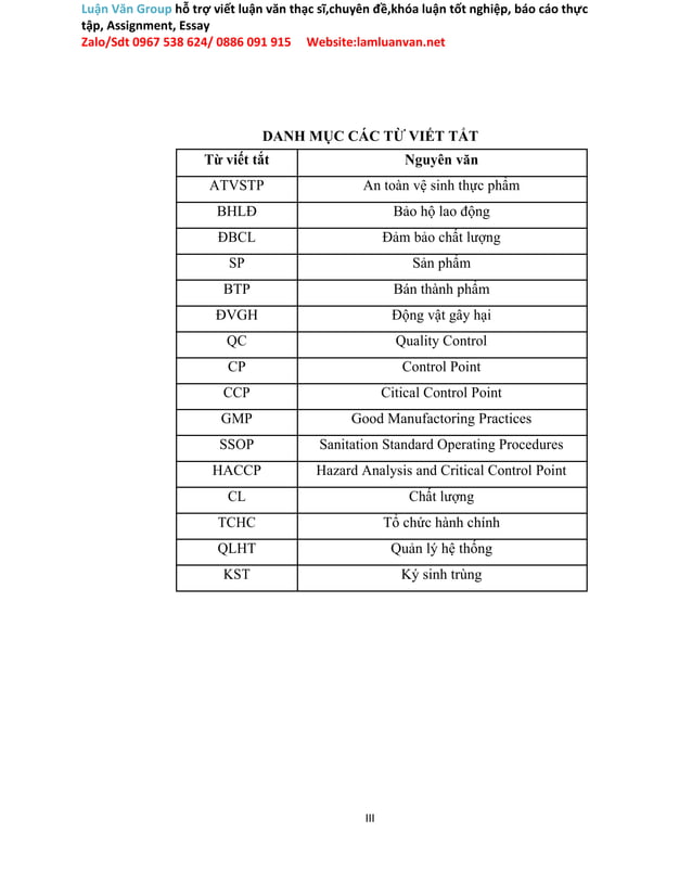 Đồ án tốt nghiệp Nghiên cứu, xây dựng kế hoạch HACCP cho quy trình sản xuất cá hồi sushi đông ...