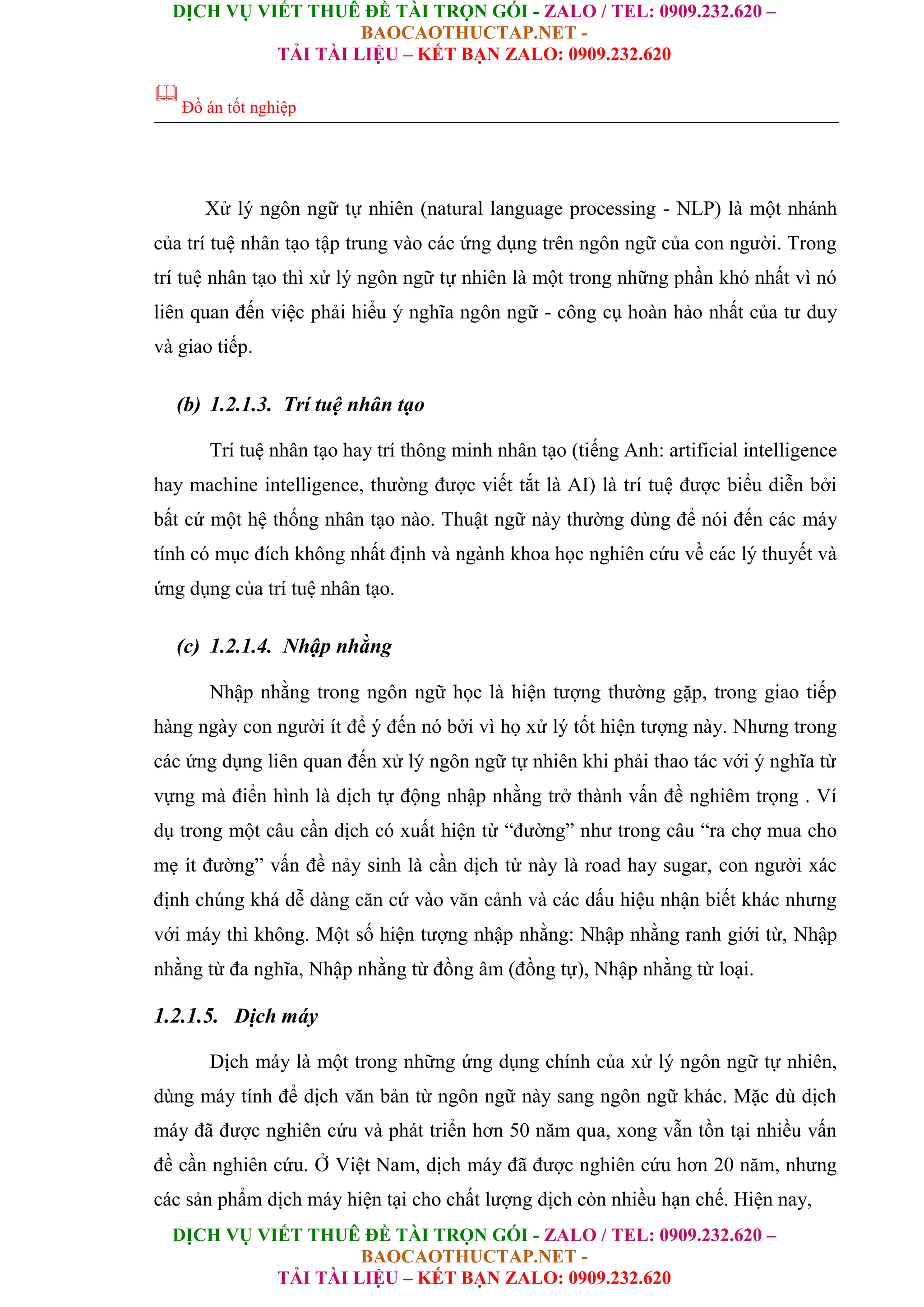 Đồ Án Tốt Nghiệp Tìm Hiểu Về Xử Lý Ngôn Ngữ Tự Nhiên Và Máy Dịch - Viết Chương Trình Mô Phỏng Từ ...