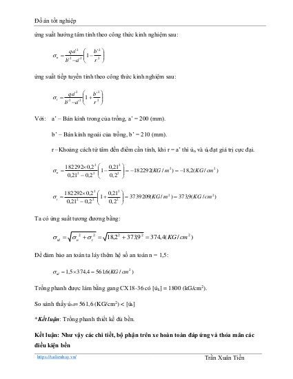 Đồ án Tính toán hệ thống phanh ô tô có trọng lượng khi đầy tải là 17000 kg | PDF