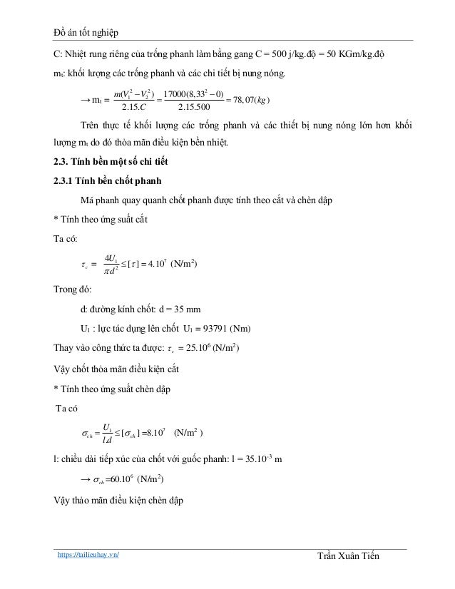 Đồ án Tính toán hệ thống phanh ô tô có trọng lượng khi đầy tải là 17000 kg | PDF