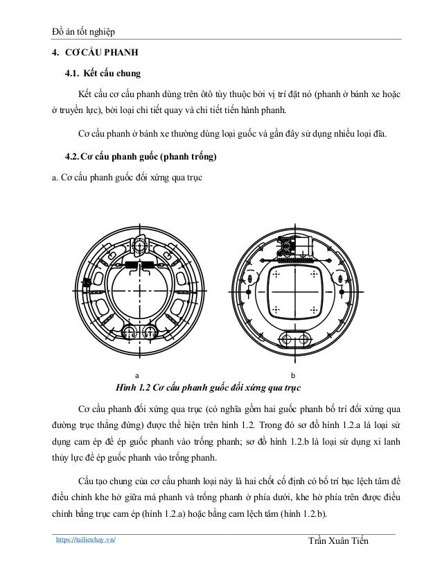 Đồ án Tính toán hệ thống phanh ô tô có trọng lượng khi đầy tải là 17000 kg | PDF