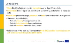 FP7 OpenCube project presentation at NTTS 2015 conference | PPT