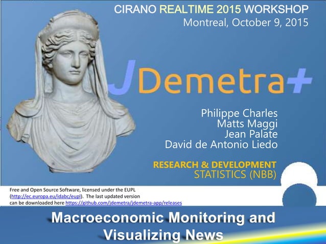 JDemetra+Nowcasting: Macroeconomic Monitoring and Visualizing News | PPT