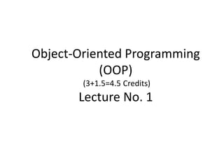 Object oriented progrmming | PPT