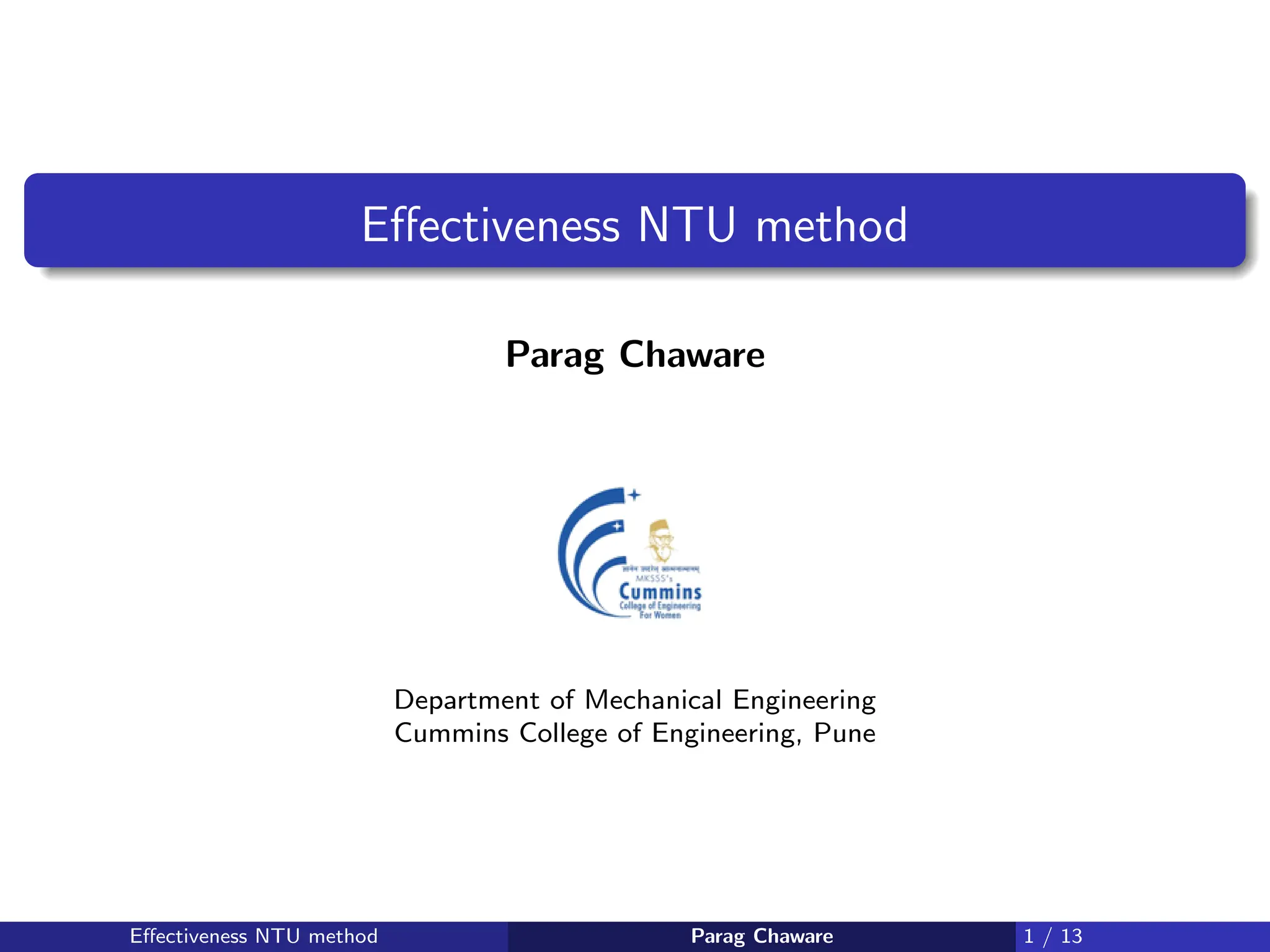 Heat Exchanger Analysis by NTU Method - Basics | PDF | Physics | Science