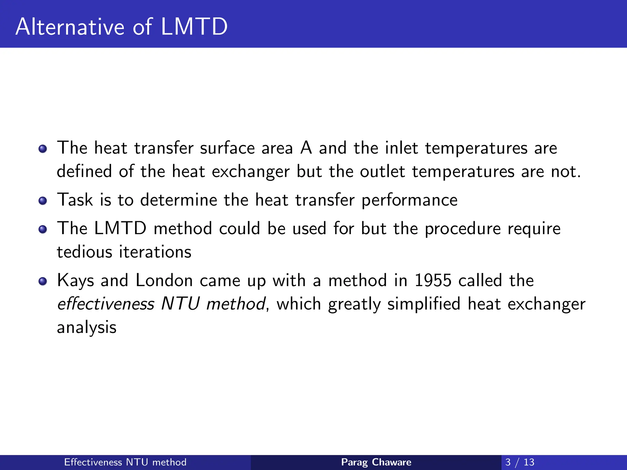 Heat Exchanger Analysis by NTU Method - Basics | PDF | Physics | Science