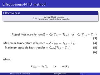 Heat Exchanger Analysis by NTU Method - Basics | PDF | Physics | Science