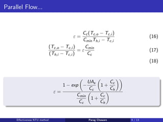 Heat Exchanger Analysis by NTU Method - Basics | PDF