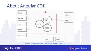 Angular Taiwan 2018 - Angular CDK | PDF