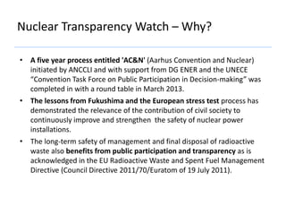 Activities of Nuclear Transparency Watch | PPT