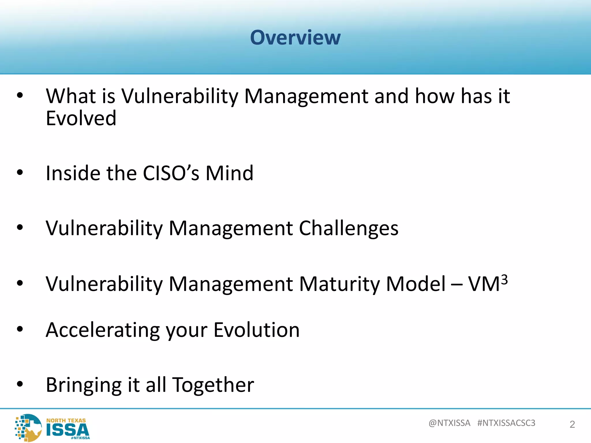 NTXISSACSC4 - Introducing the Vulnerability Management Maturity Model ...