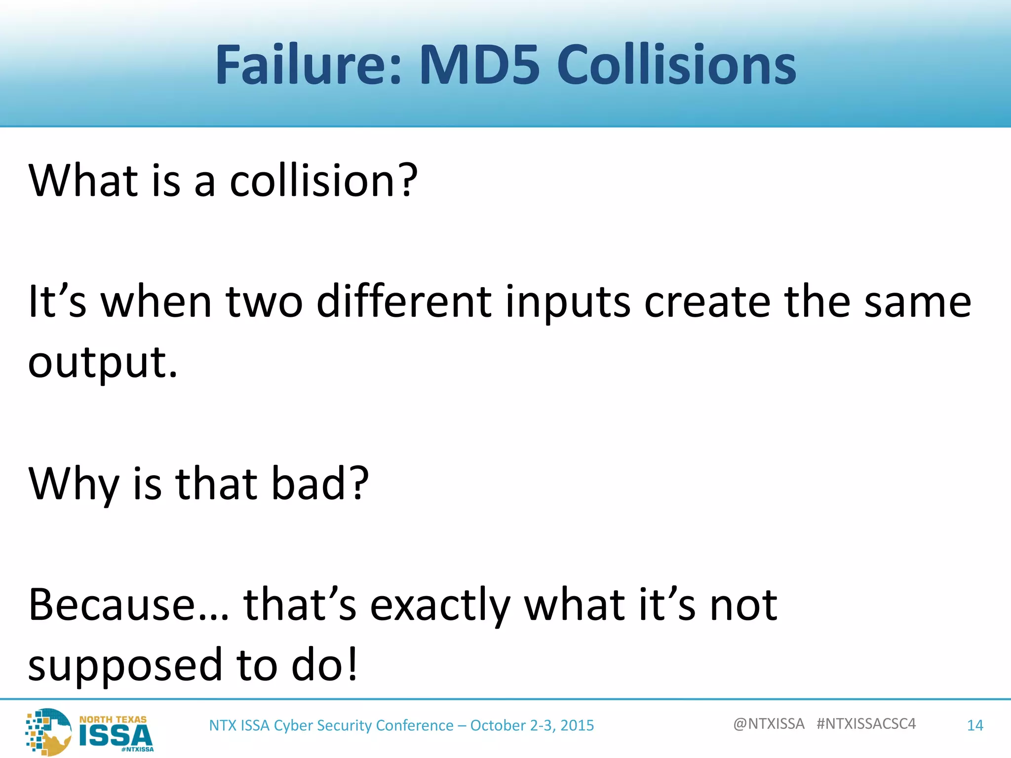 NTXISSACSC4 - A Brief History of Cryptographic Failures | PDF