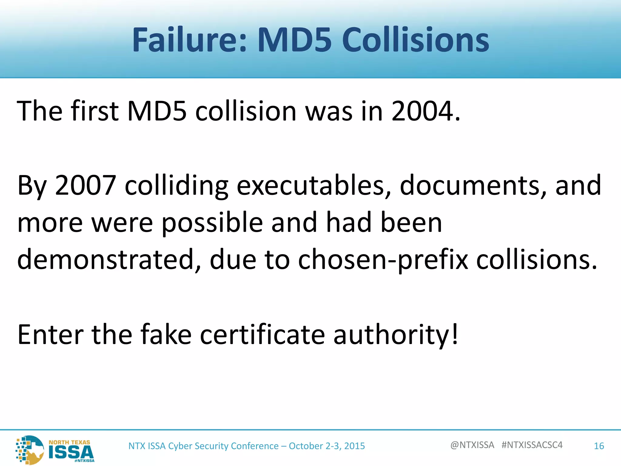 NTXISSACSC4 - A Brief History of Cryptographic Failures | PDF