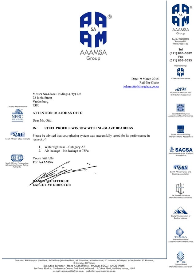 Nu glaze AAAMSA Test Report | PDF