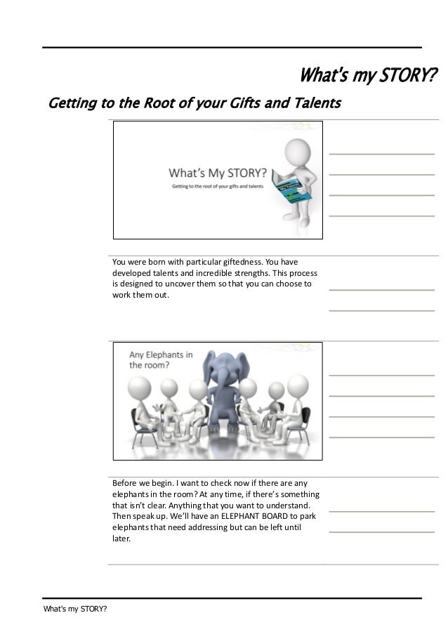 What's my story session handout