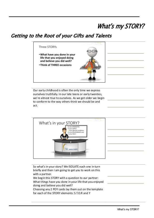 What's my story session handout