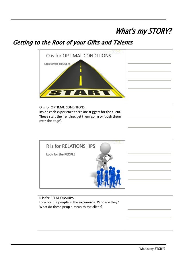 What's my story session handout