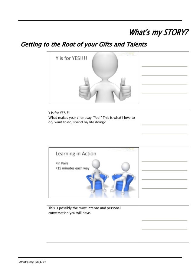 What's my story session handout