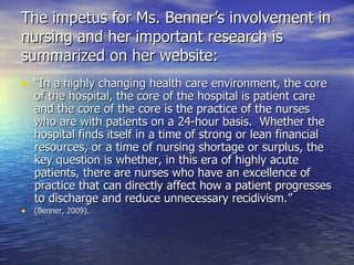 Nu602 Unit2 Assignment Patricia Benner | PPT