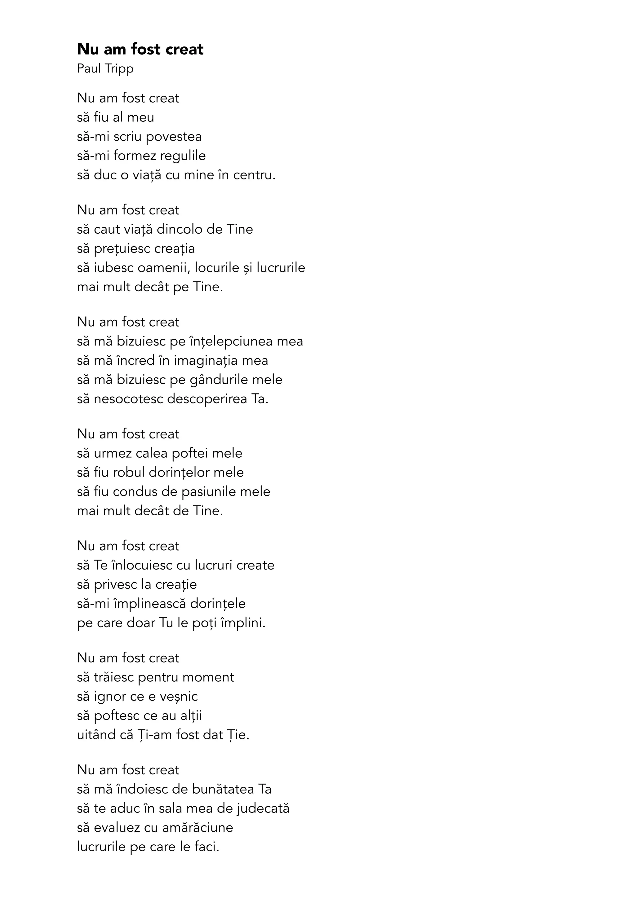 Nu am fost creat | PDF