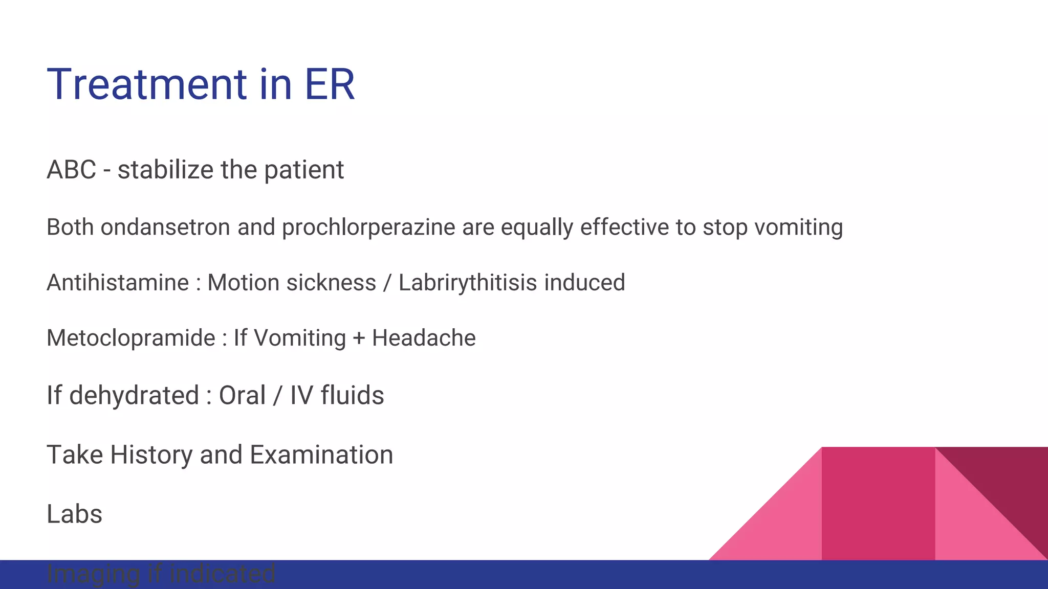Nausea and Vomiting - Approach in the Emergency Department | PPTX