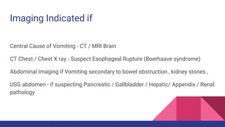 Nausea and Vomiting - Approach in the Emergency Department | PPTX