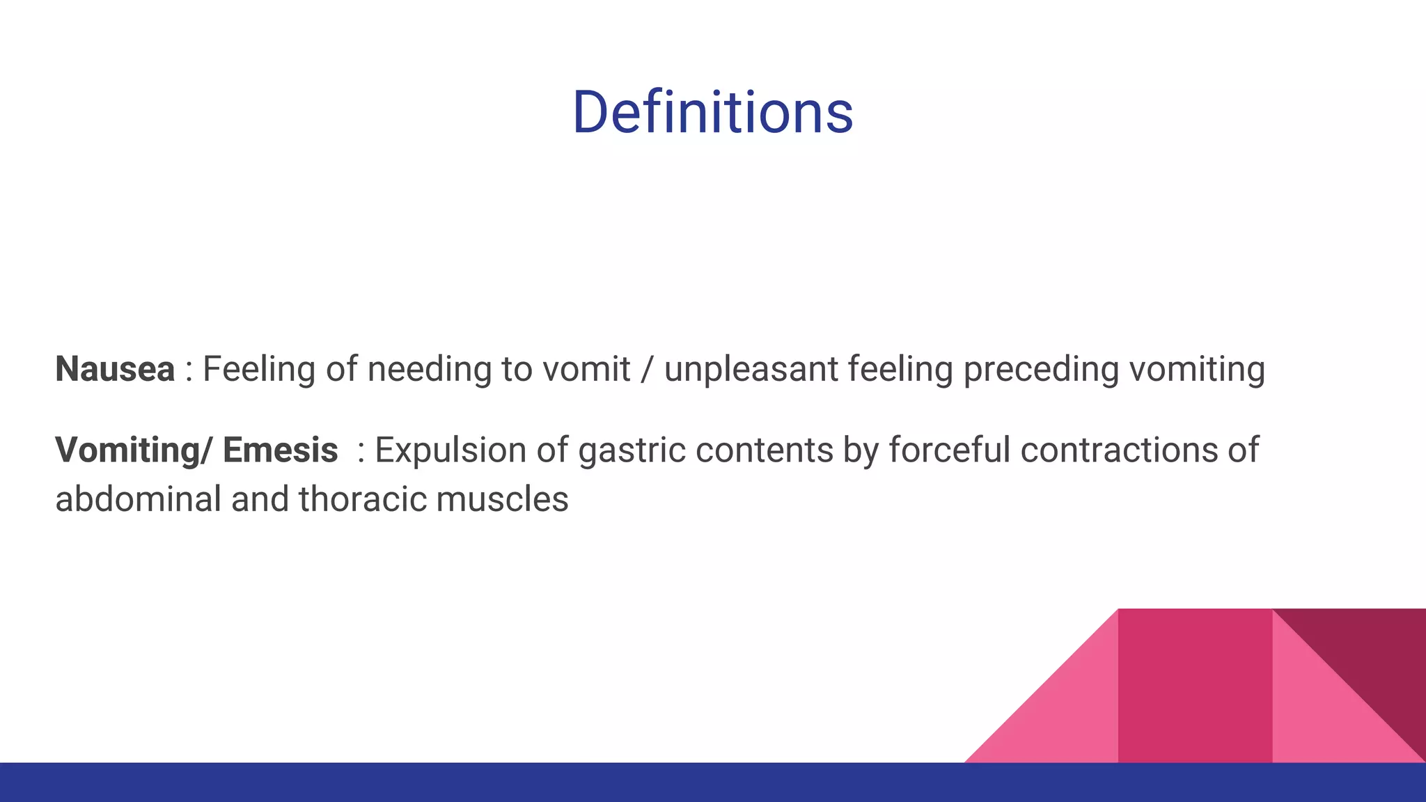 Nausea & vomiting | PPT