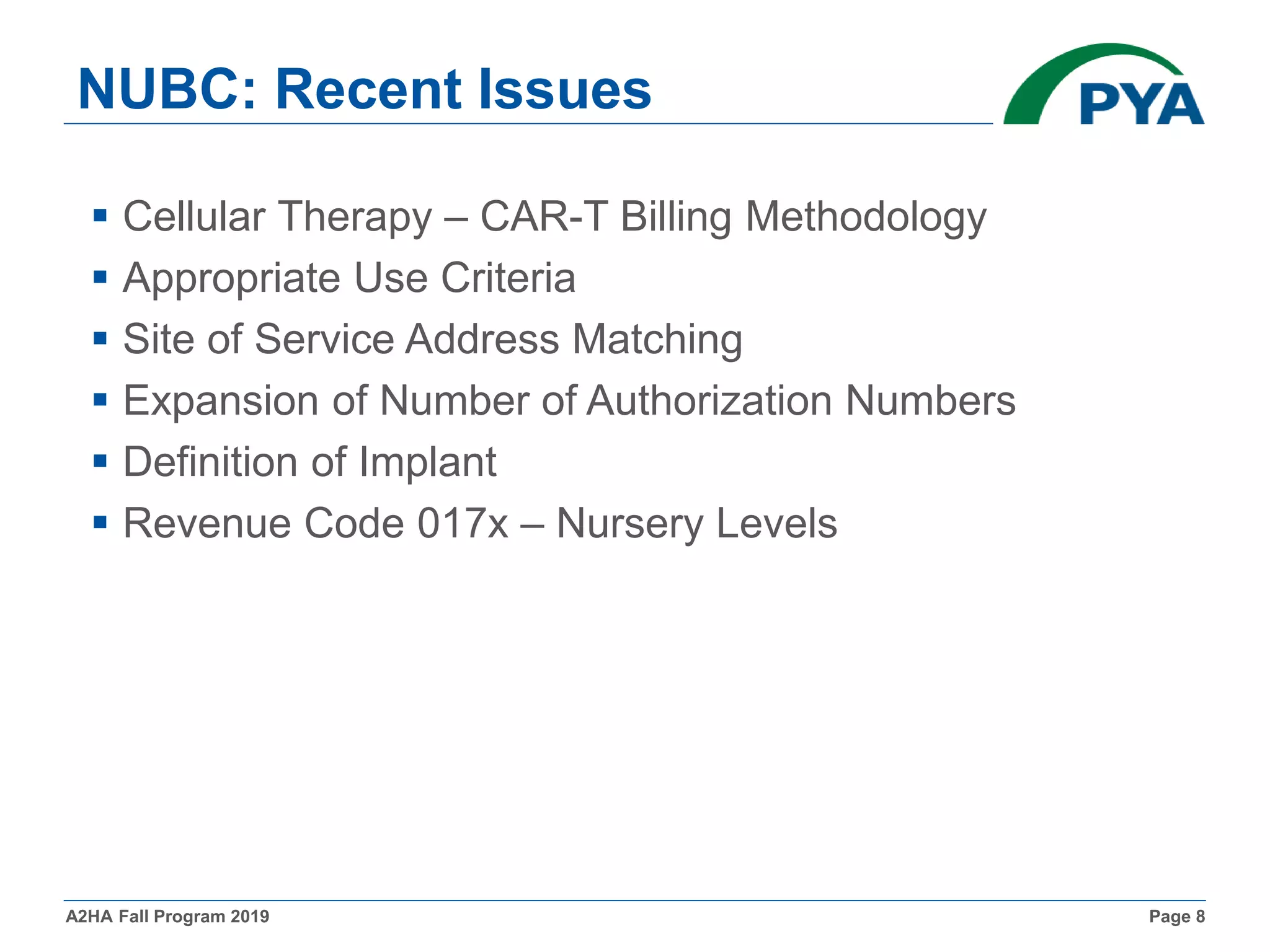 NUBC: Overview and Recent Issues | PPTX