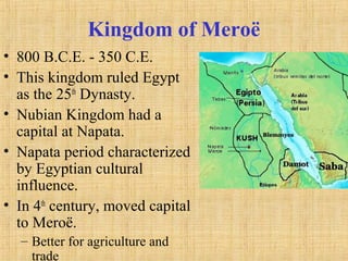 Kingdom Of Kush Meroe Map And Key