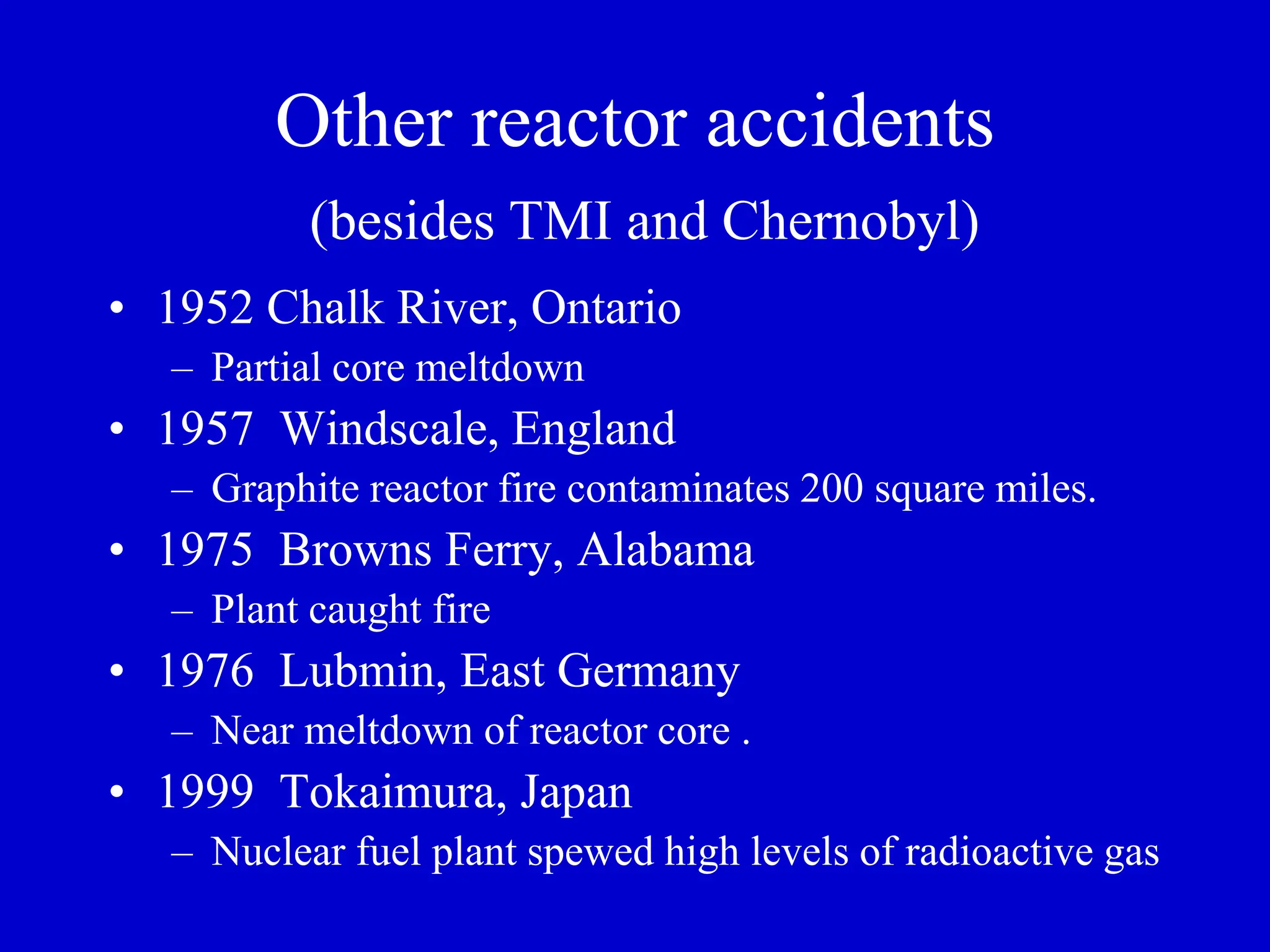 Nuclear Accidents in the Nuclear Industry | PPT